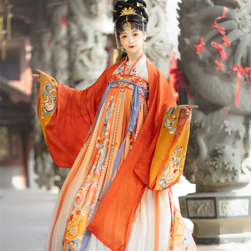 Chinese Folk Dance Costumes Women Traditional Hanfu Fairy Outfit