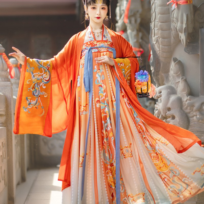 Chinese Folk Dance Costumes Women Traditional Hanfu Fairy Outfit